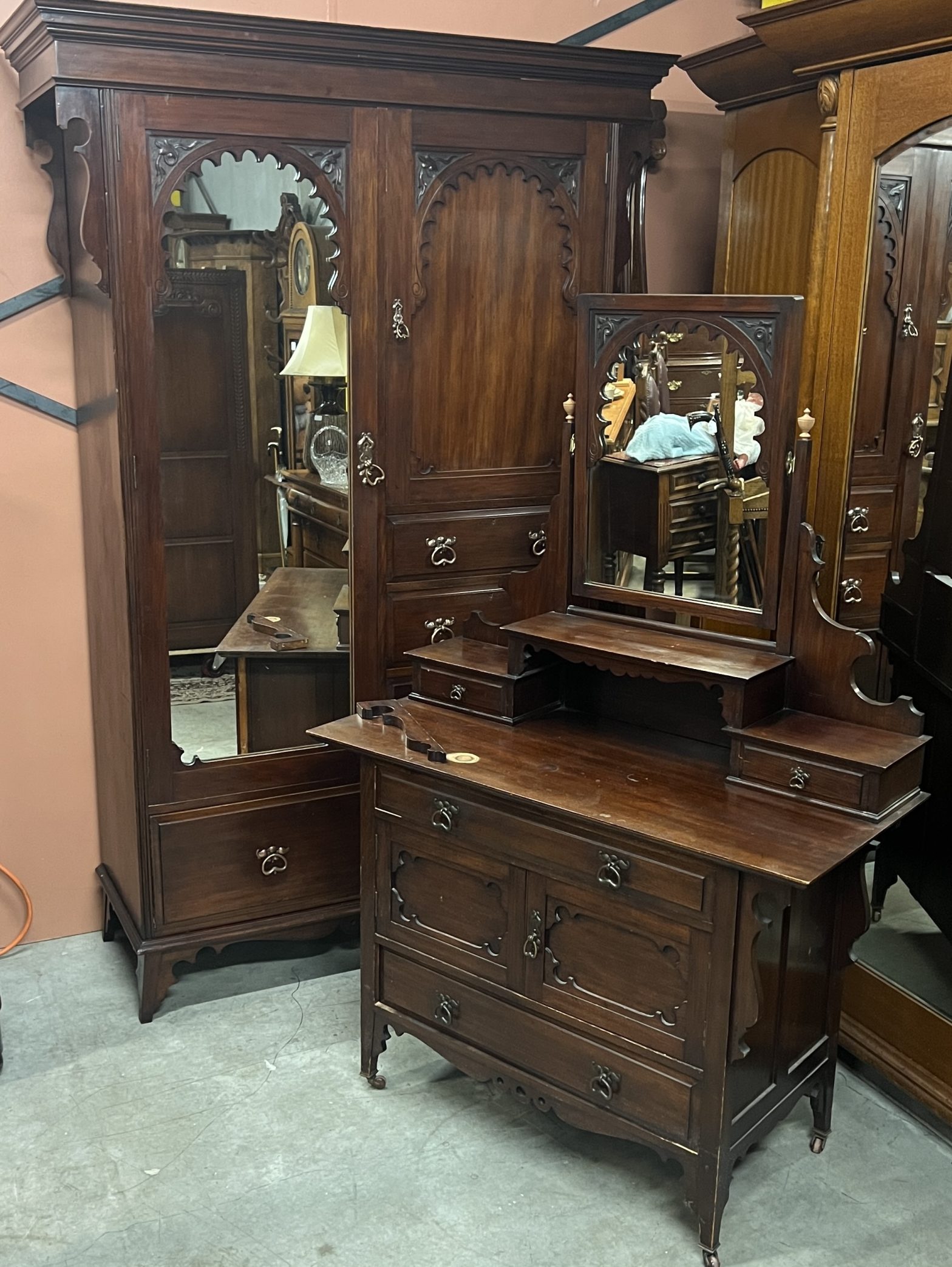 A Victorian combination wardrobe - South Perth Antiques & Collectables