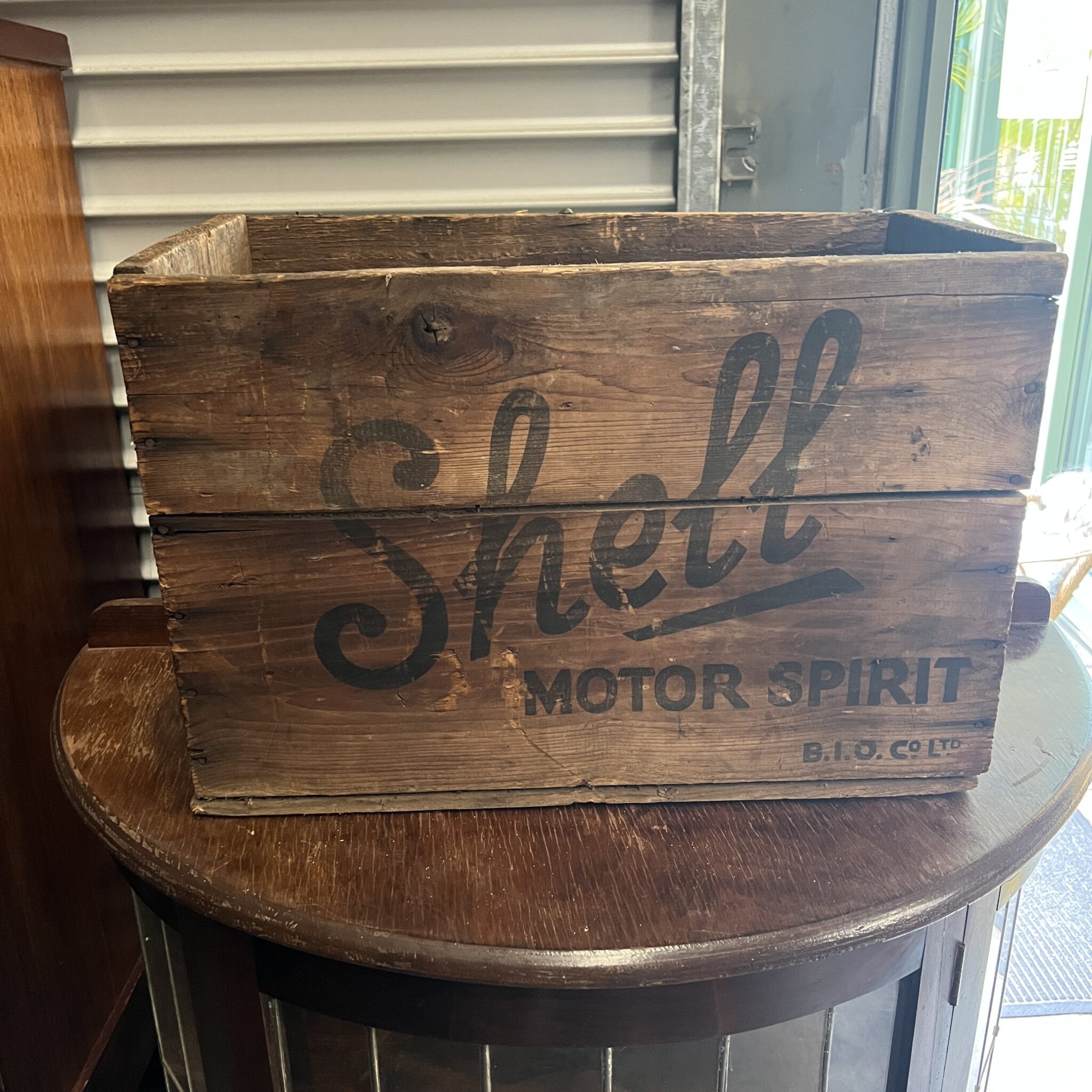 Shell oil packing crate - South Perth Antiques & Collectables