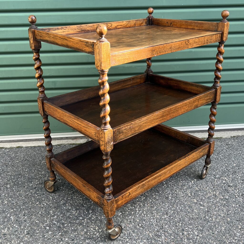 Three tier barley twist tea trolley - South Perth Antiques & Collectables