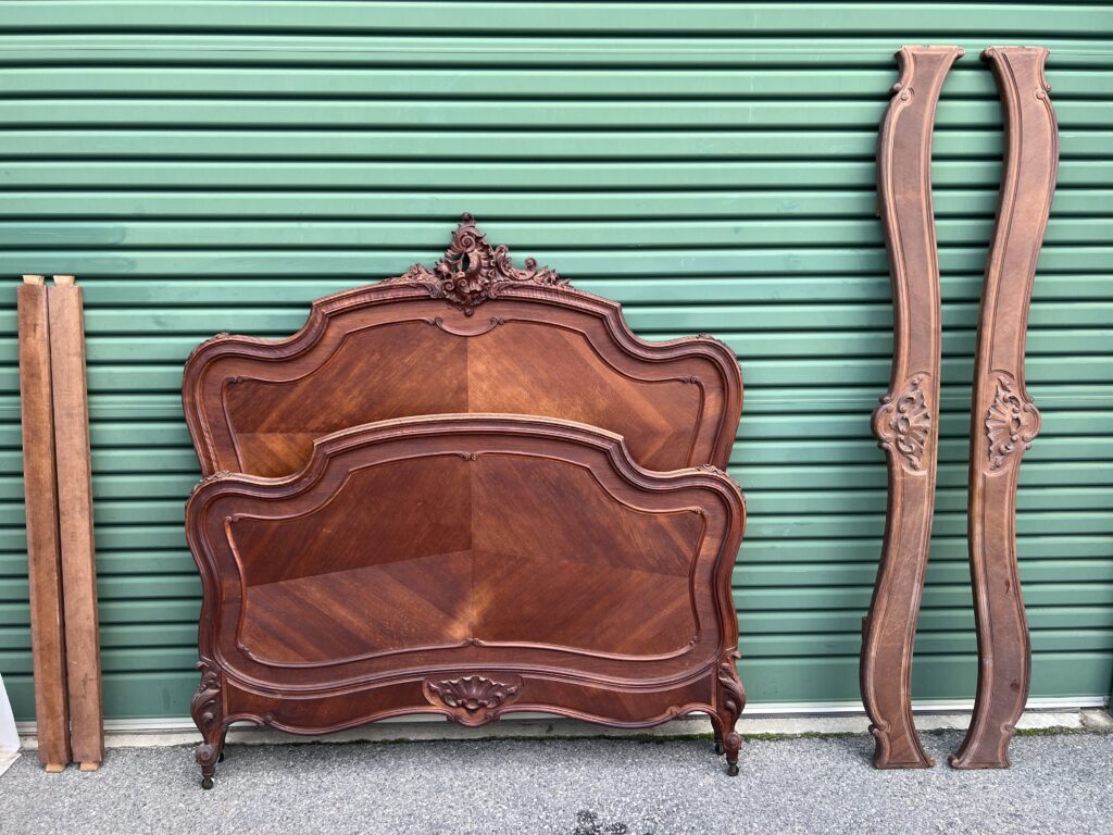 A French Walnut Rococo Double Bed - South Perth Antiques & Collectables