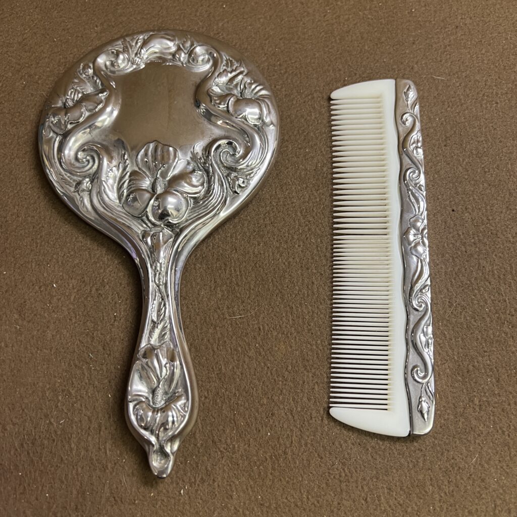 An Art Nouveau dressing table set - South Perth Antiques & Collectables