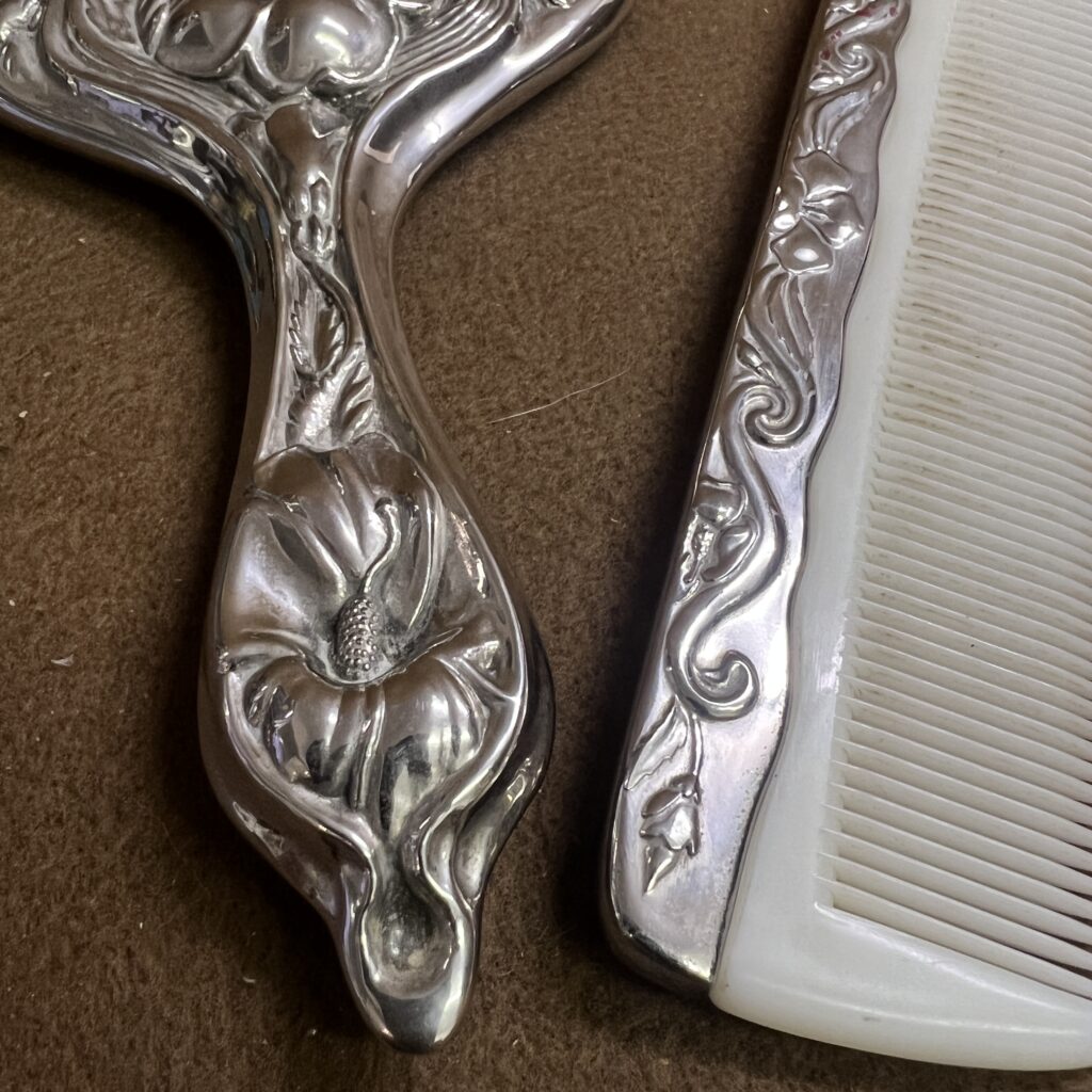 An Art Nouveau dressing table set - South Perth Antiques & Collectables