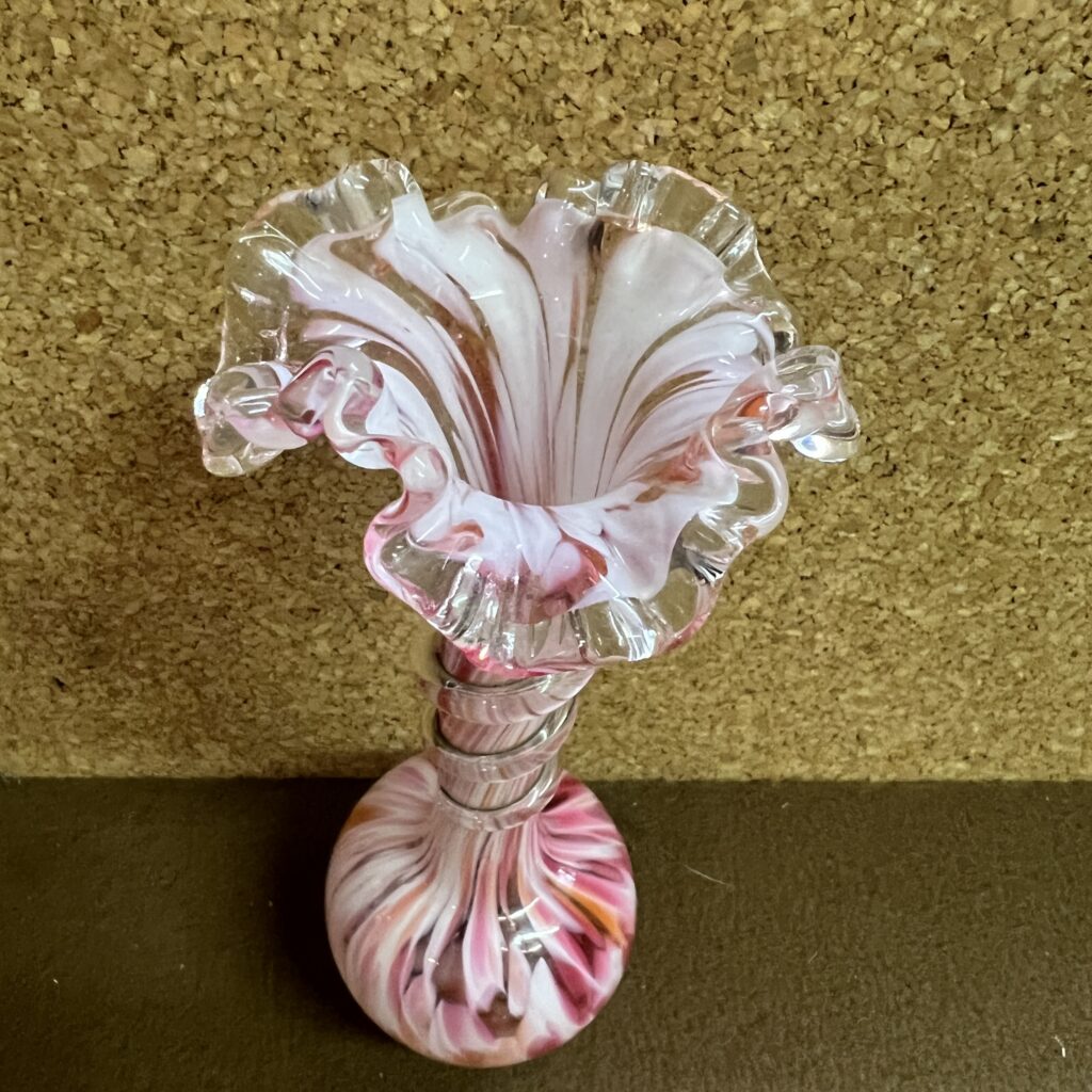 A Victorian splatter glass vase - South Perth Antiques & Collectables