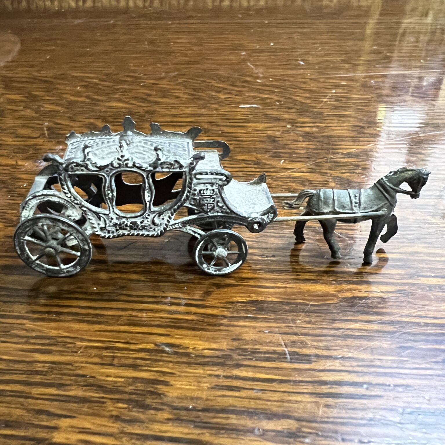 A die cast miniature commemorative English horse drawn Royal carriage ...